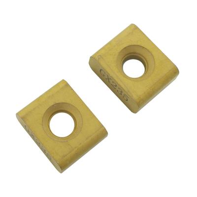 China Tungsten Cutting Carbide Milling Inserts CVD TiN Coated Yellow for sale