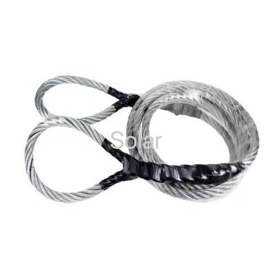 Cina Legno di filo di ferro (6X24mm)L=20mtrs Dimensione standard di splicing occhio Pollice - Pollice A=20mtrs, B=150mm, C=115mm Dia: 24mm in vendita