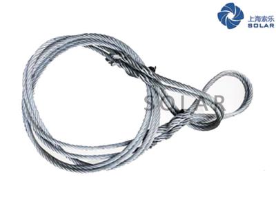 Cina Legno di filo di ferro (6X24mm)L=20mtrs Dimensione standard di splicing occhio Pollice - Pollice A=20mtrs, B=150mm, C=115mm Dia: 24mm in vendita