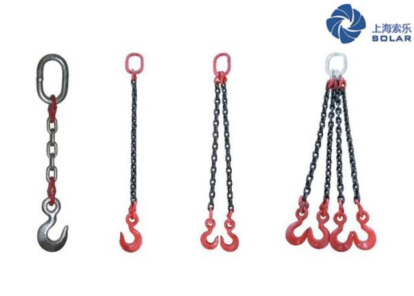Quality Galvanized Crane Lifting Slings With Safety Hook Master Link Shackle Safety Factor 4:1 for sale
