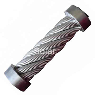 Cina Cavo della corda d'acciaio del grande diametro, cavo metallico d'acciaio 8x55SWS 8x61FWS 8x64SFS del centro in vendita
