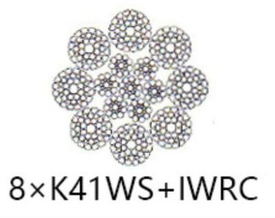 China De luchtstaalkabel van het Tramspoorsamenpersen 8xK41WS+IWRC Te koop