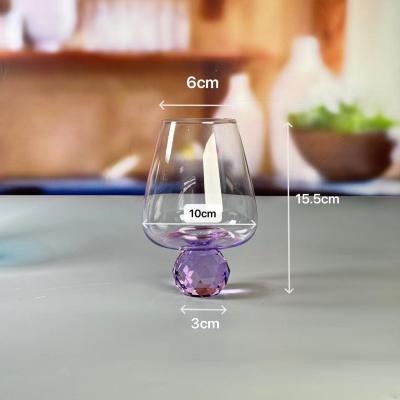 China Handgeblazen wijnglas met kristallen kleurgradiënt uniek wijnglas als cadeau voor feest Te koop