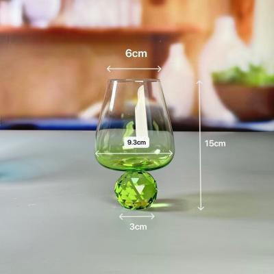 China Handgeblazen wijnglas met kristallen kleurgradiënt uniek wijnglas als cadeau voor feest Te koop