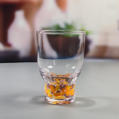 China Confetti Decorative DOF Glass Handmade Crystal Tumbler Water Glasses Mexico Rock Glass Cup for Wedding Party Gift for sale