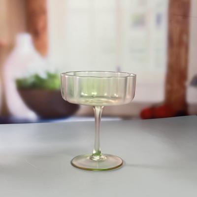China Tri-color Gradient Frosted Coupe Glass Customized Sprayed Color for sale