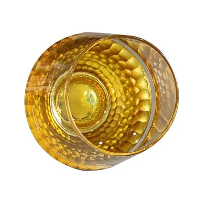 Cina la mano 400ml ha tagliato il favo Crystal Wine Glasses dell'oro in vendita