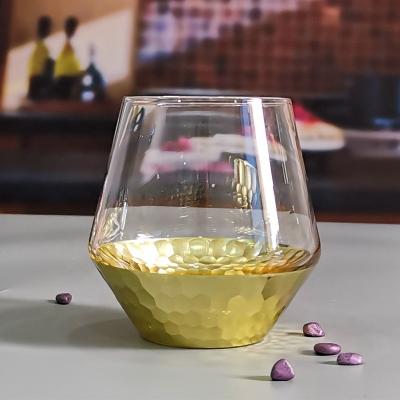 Cina la mano 400ml ha tagliato il favo Crystal Wine Glasses dell'oro in vendita