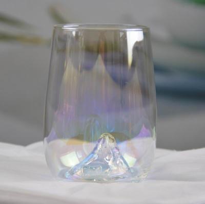 Cina Il fondo Crystal Wine Glass With Ion della montagna di ghiaccio ha placcato iridescente in vendita
