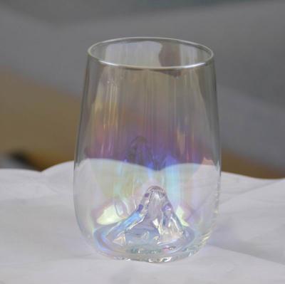Cina Il fondo Crystal Wine Glass With Ion della montagna di ghiaccio ha placcato iridescente in vendita