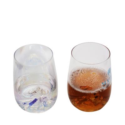 Cina Il fondo Crystal Wine Glass With Ion della montagna di ghiaccio ha placcato iridescente in vendita