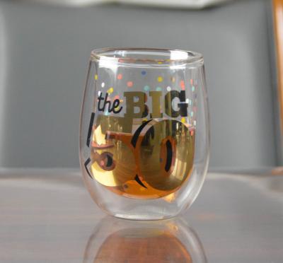China Het hoge Glas van de de Muur Met de hand gemaakte Whisky van Borosilicate Dubbele Te koop