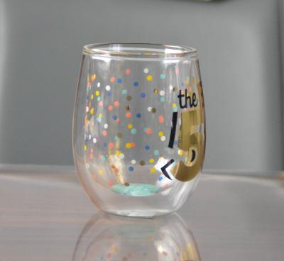 China Het hoge Glas van de de Muur Met de hand gemaakte Whisky van Borosilicate Dubbele Te koop