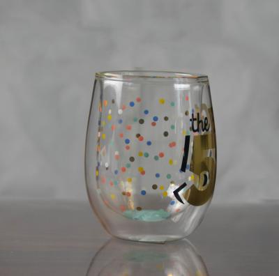 China Het hoge Glas van de de Muur Met de hand gemaakte Whisky van Borosilicate Dubbele Te koop