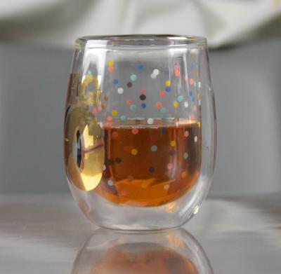 China Het hoge Glas van de de Muur Met de hand gemaakte Whisky van Borosilicate Dubbele Te koop