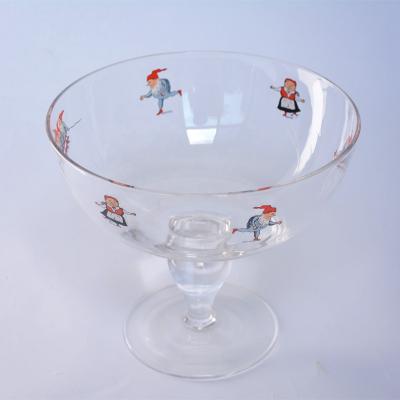 Cina Grande diametro Crystal Glass Fruit Bowl, supporto di Crystal Salad Serving Bowl With in vendita