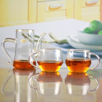 China Borosilicate Heat Resistant Tea Glass Mug With Handle for sale