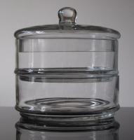 China Handblown 3 Layer Stackable Storage Jars With Lids for sale