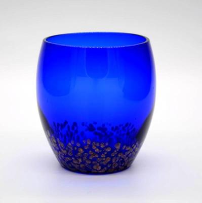 China De stevige Steen van de Tuimelschakelaarglass with golden van de Kobalt Blauwe Whisky Te koop