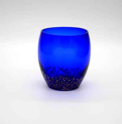 China De stevige Steen van de Tuimelschakelaarglass with golden van de Kobalt Blauwe Whisky Te koop