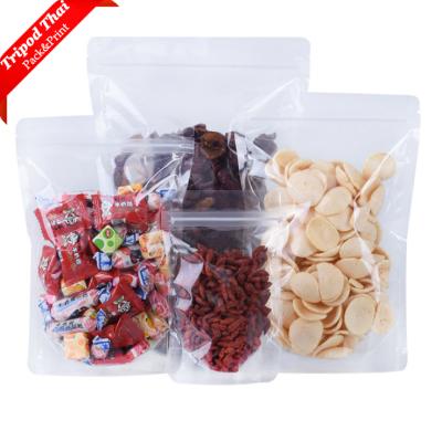 Cina Transparent Security Food Grade Zipper Pouch Holder Up Pouch Packaging Bag Zip Lock Plastic Clear Bag For Food in vendita