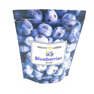 Cina 2020 Fashion Moisture Proof Stand Up Pouch Bags Food Grade Plastics Packaging For Dried Fruit Blueberries in vendita
