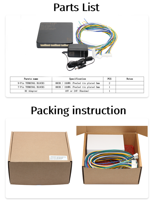 Packing list for 8a smart active balancer