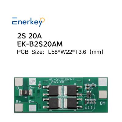 China Enerkey BMS 2S 20A 7.4V 8.4V Li-ion LiPo batterij BMS 18650 Charger Protection Board voor elektrische motorfiets Te koop