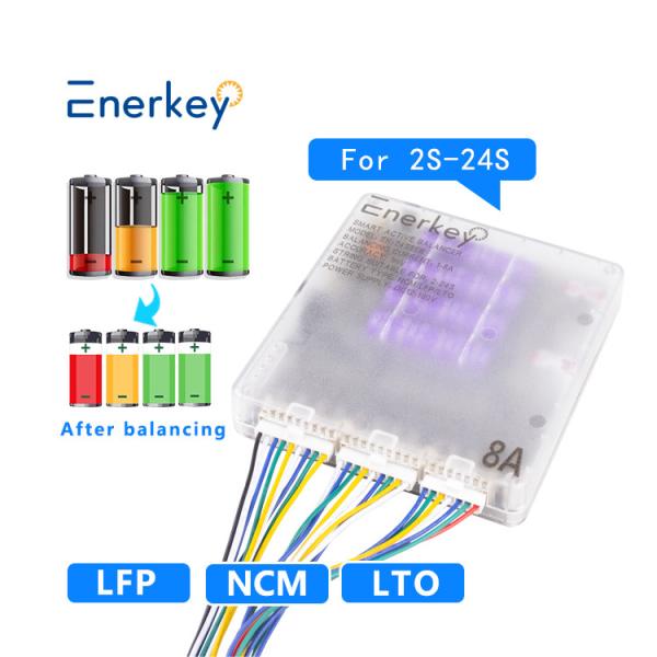 Quality Enerkey BT Mobile App Smart Active Equalizer 8a Lifepo4 Active Cell Balancer For RV Energy Storage for sale