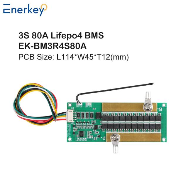 Enerkey 3S 80A Lipo Lithium Polymer BMS/PCM/PCB Battery Protection Board For 3 Pack 18650 Li-ion LifePo4 Cell