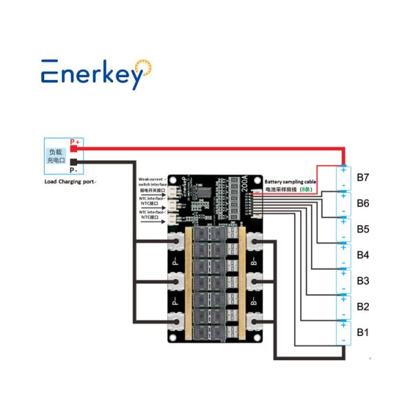 Quality Enerkey Hardware BMS 200A 5S 6S 7S 12V 24V Battery Protection Board With Passive for sale