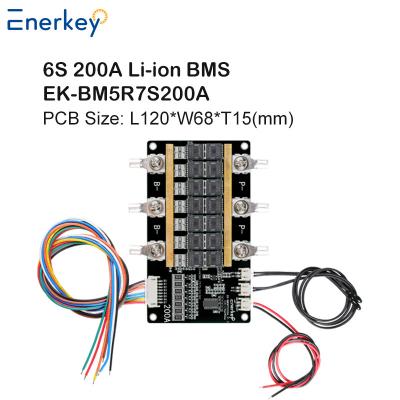 China Enerkey 6s 25.2v 200A Bms Battery Protection Board For 18650 Li-ion Battery Pack Car Start BMS for sale