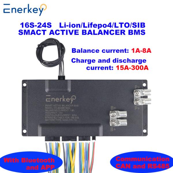 Quality Enerkey BMS Protection Electric Vehicles Smart Bms 16S 17S 18S 19S 20S 21S 22S 23S 24S 100A 200A 300A with 8A Active Balance for sale