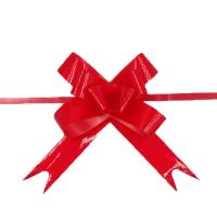 China 18mm High Glossy Pull String Bows Red Gift Wrap Flower Wrapping for sale