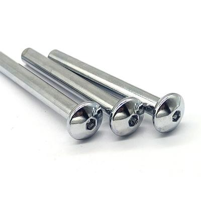 Pièces tournantes CNC en acier au carbone Rivets en aluminium longs Tête de poêle