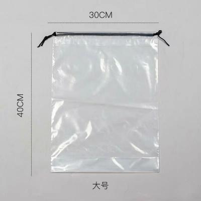 Cina Confezione di abbigliamento personalizzato con borsa in PE a corda e tasca in plastica trasparente in vendita