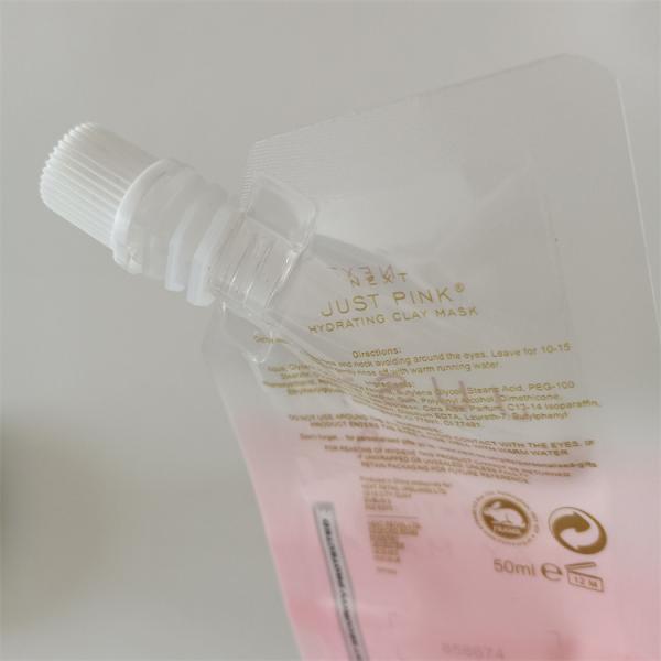 Quality Round Lid Biodegradable Spout Pouch Cosmetic Packaging with Personalized for sale