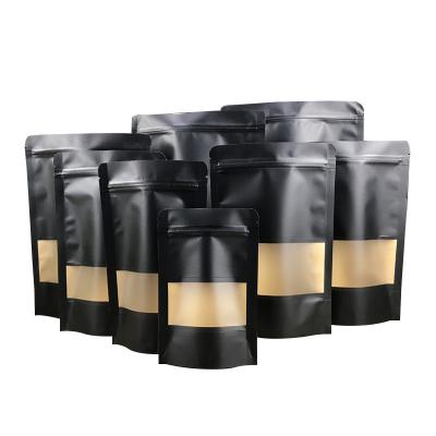 Cina Logo personalizzato Poliborsa di plastica nera Pacchetto alimentare con stampa a forma di finestra Dimensione opzionale in vendita