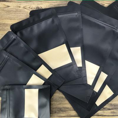 Cina Logo personalizzato Poliborsa di plastica nera Pacchetto alimentare con stampa a forma di finestra Dimensione opzionale in vendita
