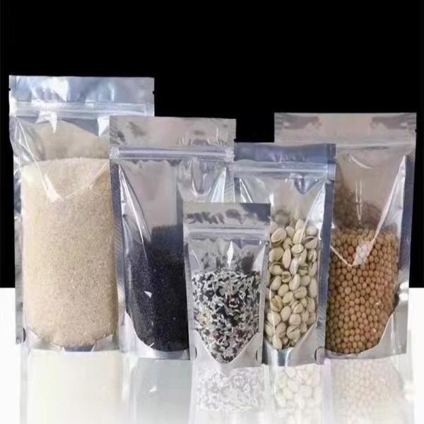 Quality Transparent Food Packaging PE Plastic Stand Up Pouch with Aseptic Logo for sale