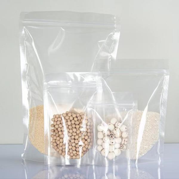 Quality Transparent Food Packaging PE Plastic Stand Up Pouch with Aseptic Logo for sale