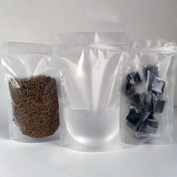 Quality Transparent Food Packaging PE Plastic Stand Up Pouch with Aseptic Logo for sale