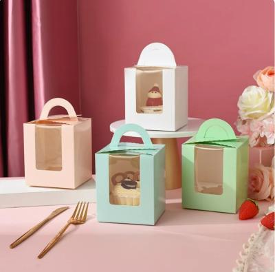 China Square Packing Boxes for Paper Board Gifts Spot 4/6 Inch Hand-Held Birthday Cake Boxes for sale