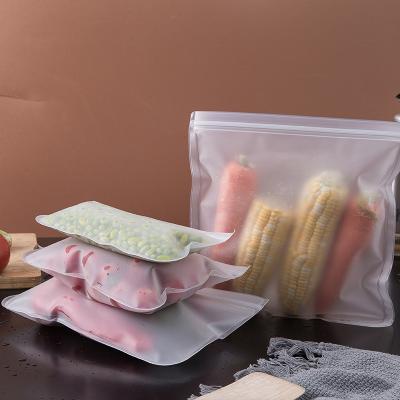 China Reusable Leakproof Silicone Food Storage Bag with Zipper Top and Self Sealing Design for sale
