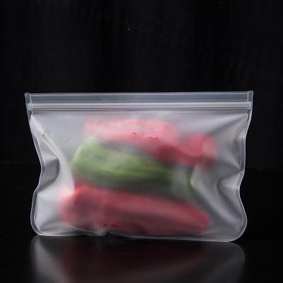 China Reusable Leakproof Silicone Food Storage Bag with Zipper Top and Self Sealing Design for sale