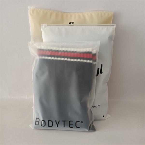 Quality Sealing Handle Zipper Top Frosted Plastic Bag for Eco-Friendly Fabric Clothing for sale