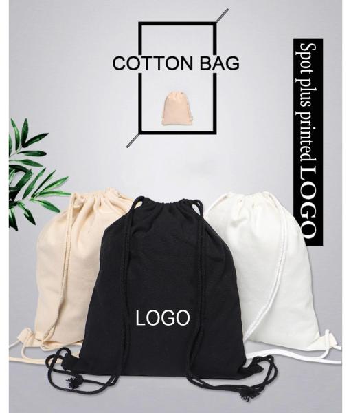 Quality Customized Logo Drawstring Cotton Rope Drawstring Sport Bag For Clothing for sale