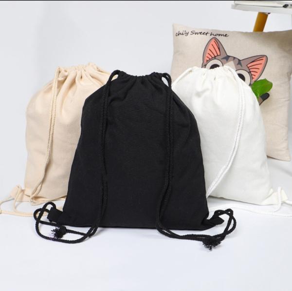 Quality Customized Logo Drawstring Cotton Rope Drawstring Sport Bag For Clothing for sale