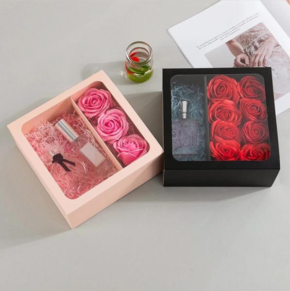 Quality Elegant Paper Packaging Boxes for Square Flower Bouquet Gift Elegant for sale