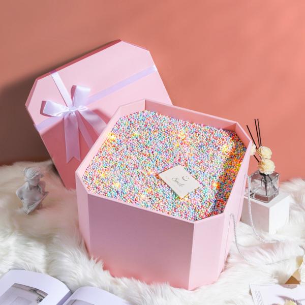 Quality Square Novelty Ribbon Birthday Gift Box Packing Box Paper Gift for Customized for sale